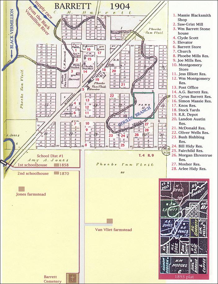 Large 1904 Map of Barrett, Kansas, from The Abolitionist, by George W ...